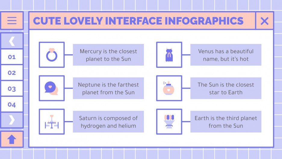 Cute Lovely Interface Infographics | Google Slides & PPT