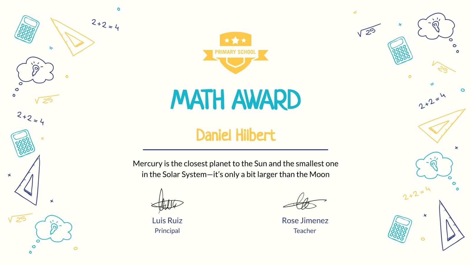 Primary School End of Year Awards Google Slides and PPT template