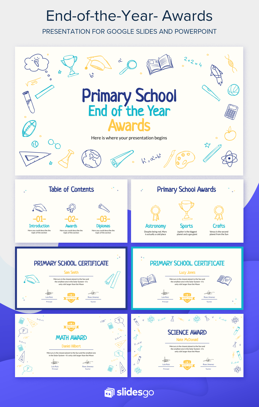 Primary School End of Year Awards Google Slides and PPT template