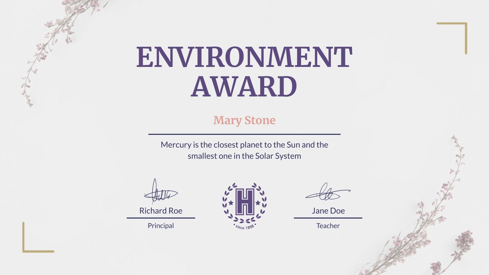 High School End of Year Awards Google Slides and PPT template