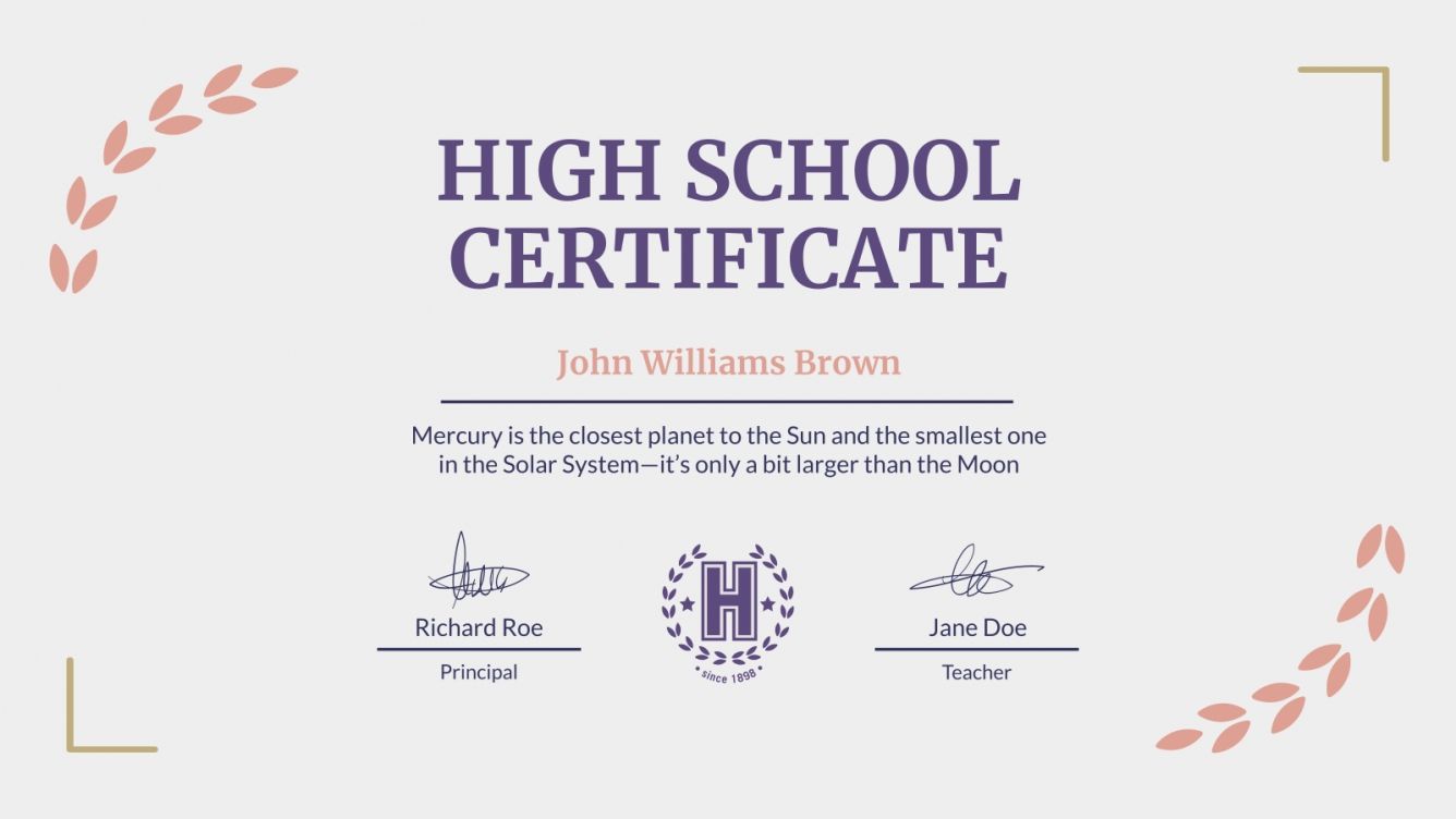 High School End of Year Awards Google Slides and PPT template