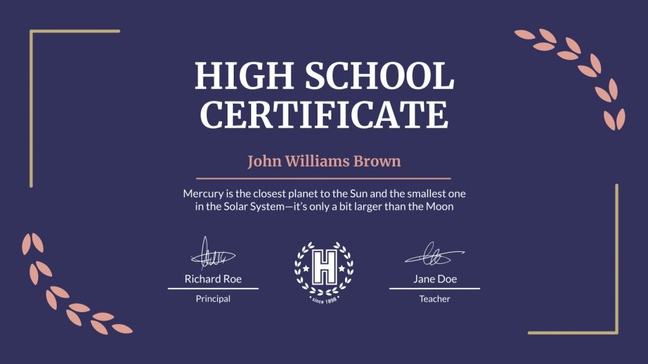 High School End of Year Awards Google Slides and PPT template