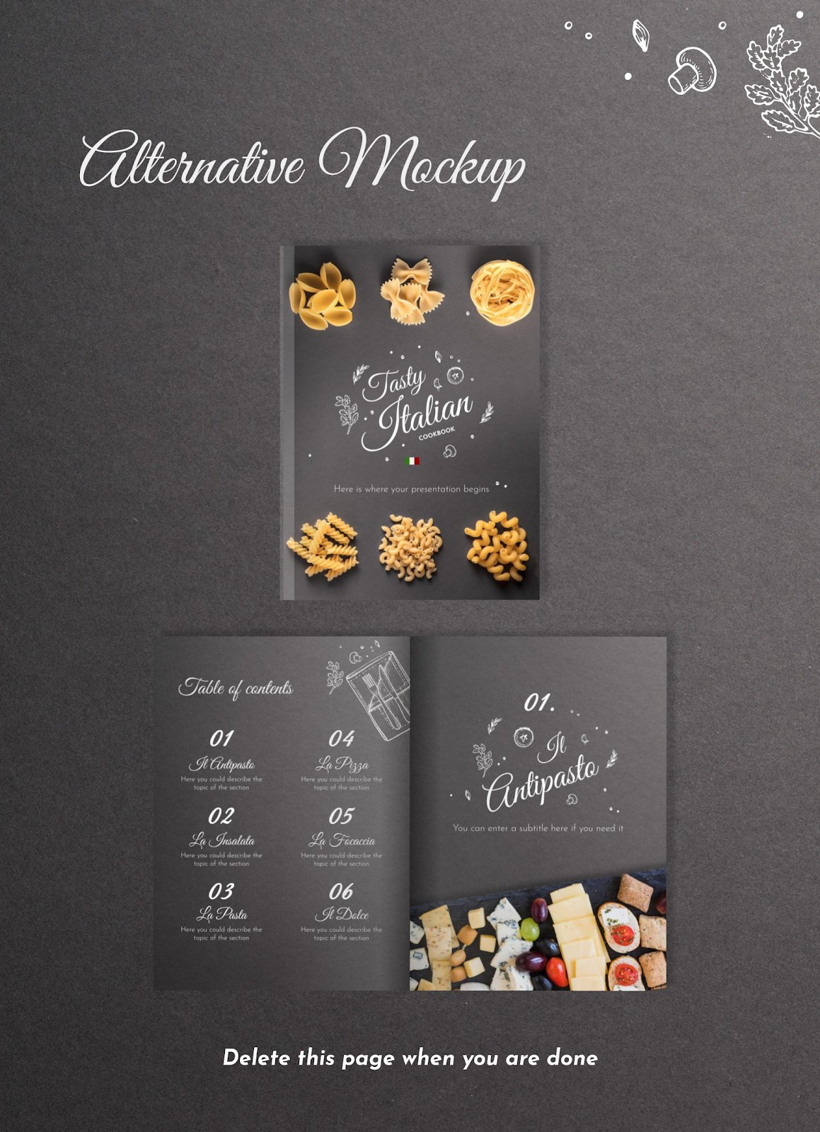 Tasty Italian Cookbook | Google Slides & PowerPoint template