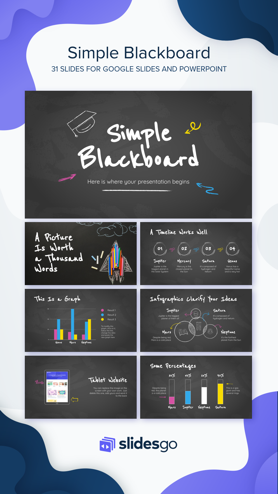 Simple Blackboard Google Slides theme and PowerPoint template