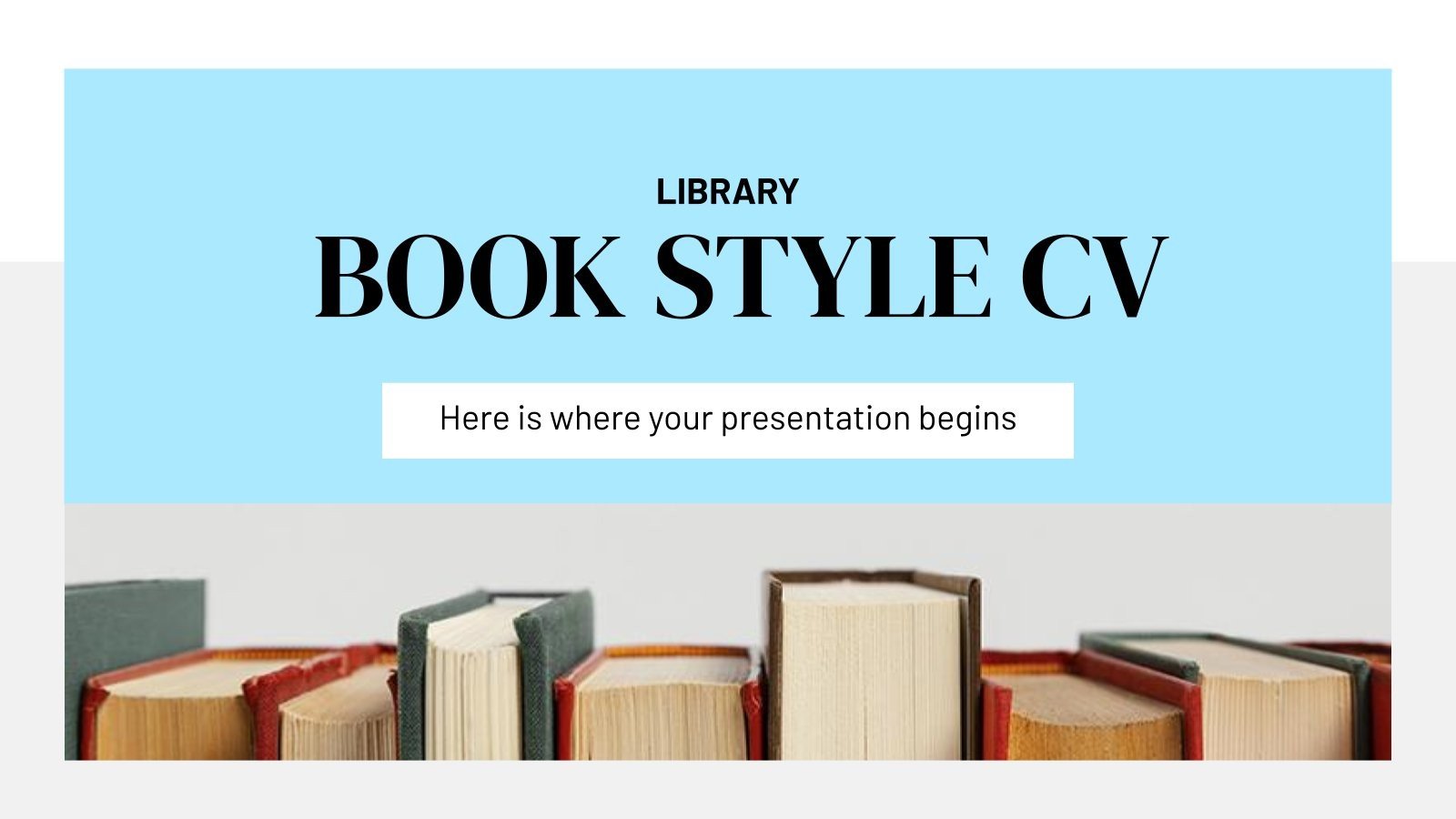 Library Book Style CV | Google Slides & PowerPoint Template