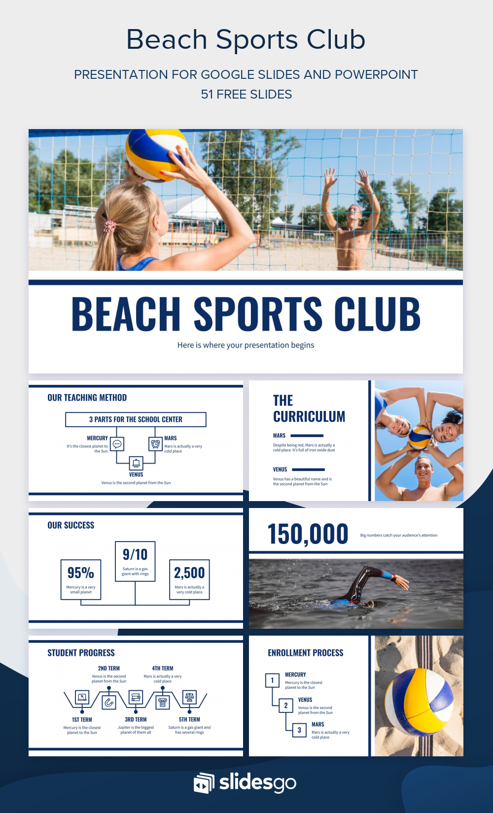 Beach Sports Club | Google Slides & PowerPoint template