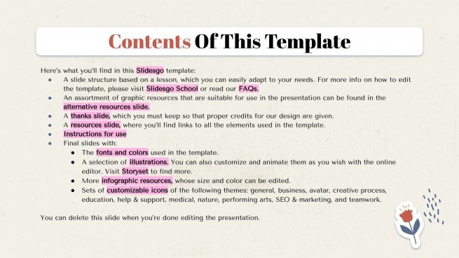 Floral Detailed Lesson Plan for Pre-K | Google Slides & PPT