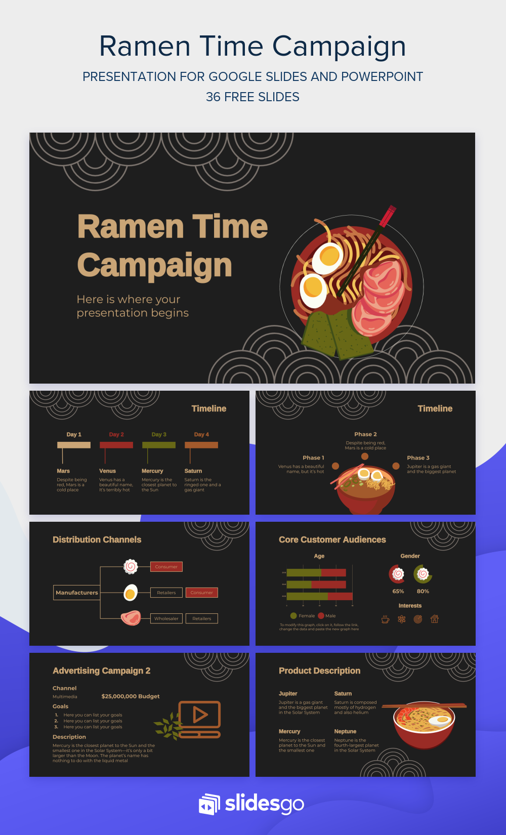 Ramen Time Campaign Google Slides & PowerPoint template
