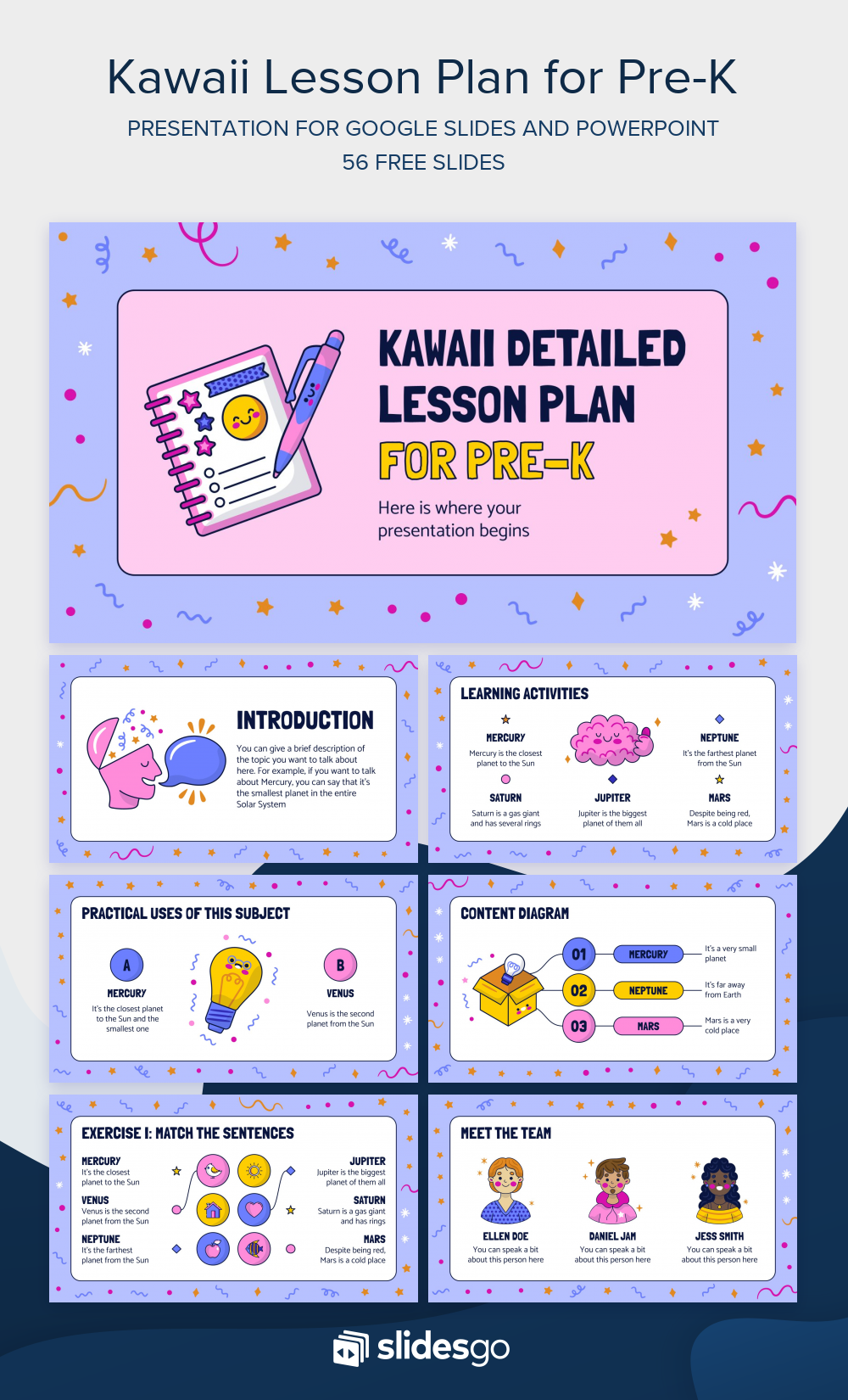 Kawaii Detailed Lesson Plan for Pre-K | Google Slides & PPT