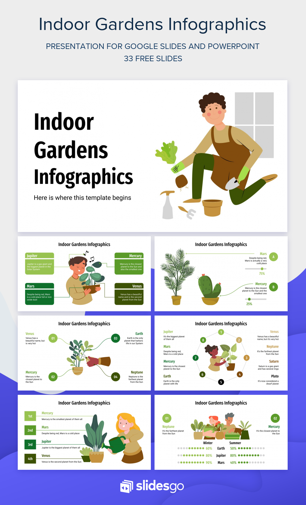 Indoor Gardens Infographics | Google Slides & PowerPoint