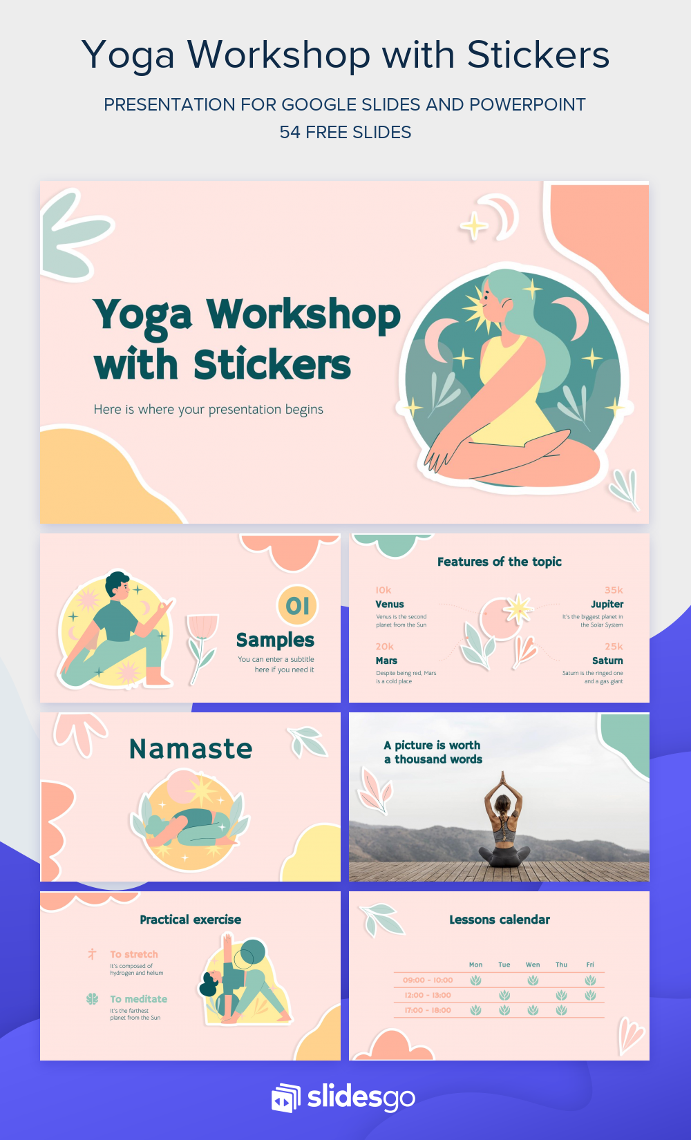 Yoga Workshop with Stickers | Google Slides & PowerPoint